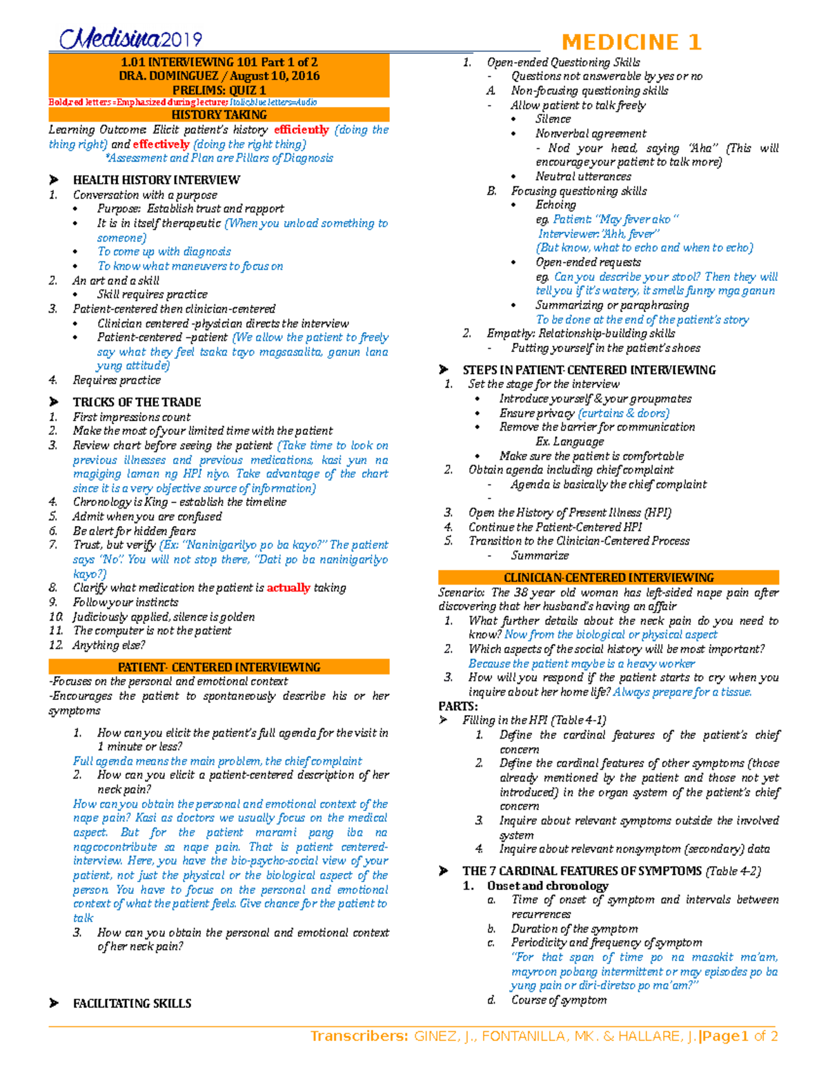 1.01 Interviewing 101 Part 1 of 2