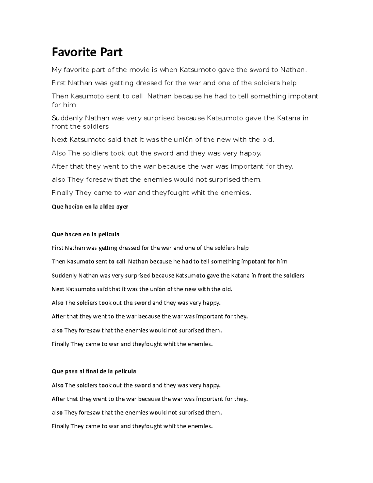 Favorite Part - julio santos - Favorite Part My favorite part of the ...