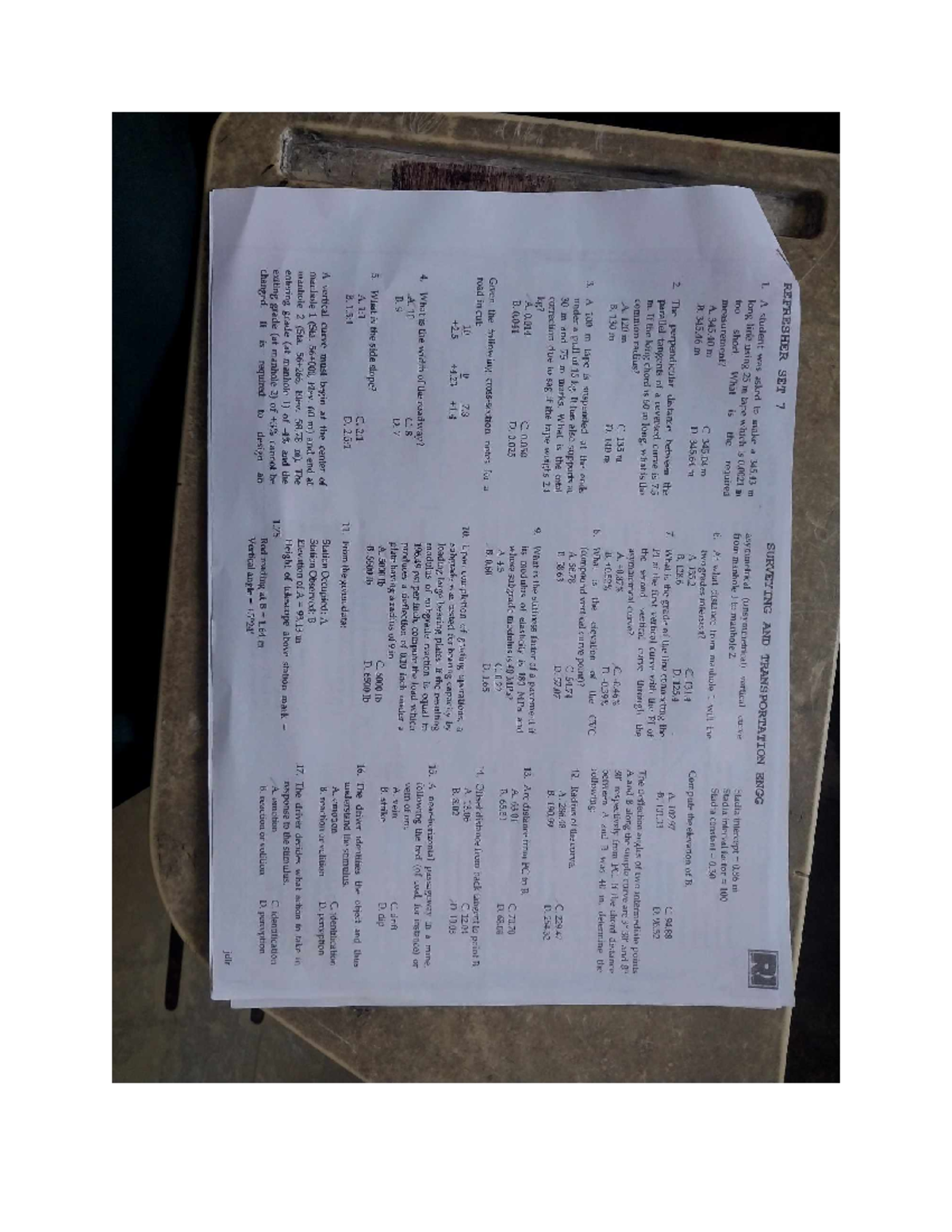A CE Review SET 7 - Civil Engineering - Studocu