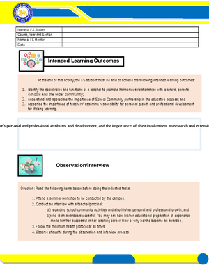 FS1-Activity-4 - FS1-Activity-4 - Activity 4 – The Teaching-Learning ...