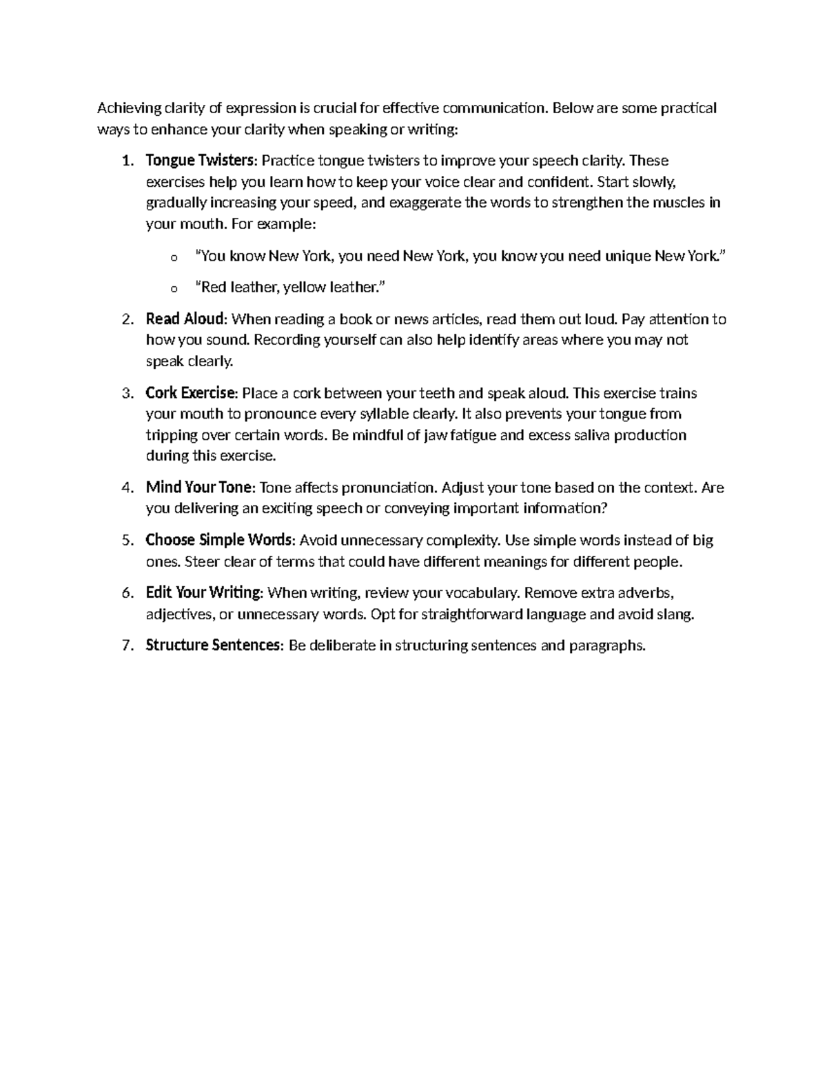 Achieving clarity of expression is crucial for effective communication ...