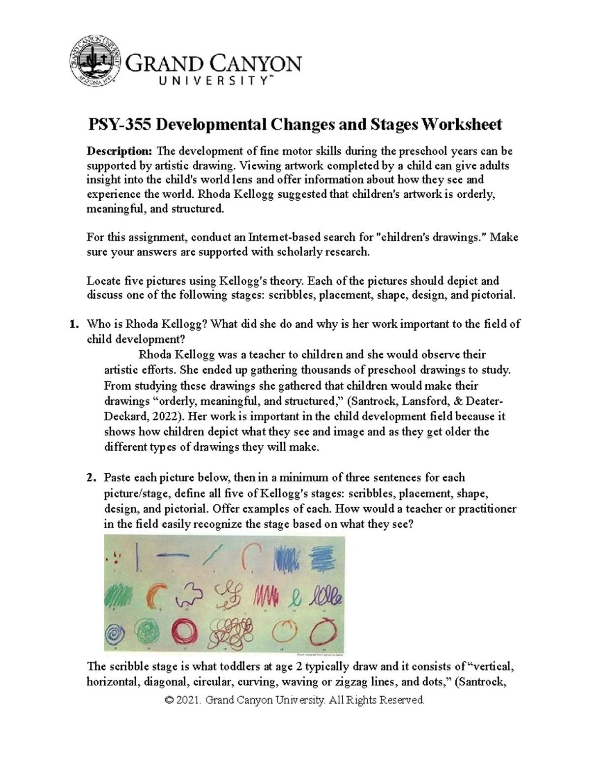 PSY 355 RS Developmental Changes and Stages Worksheet - PSY-355 ...