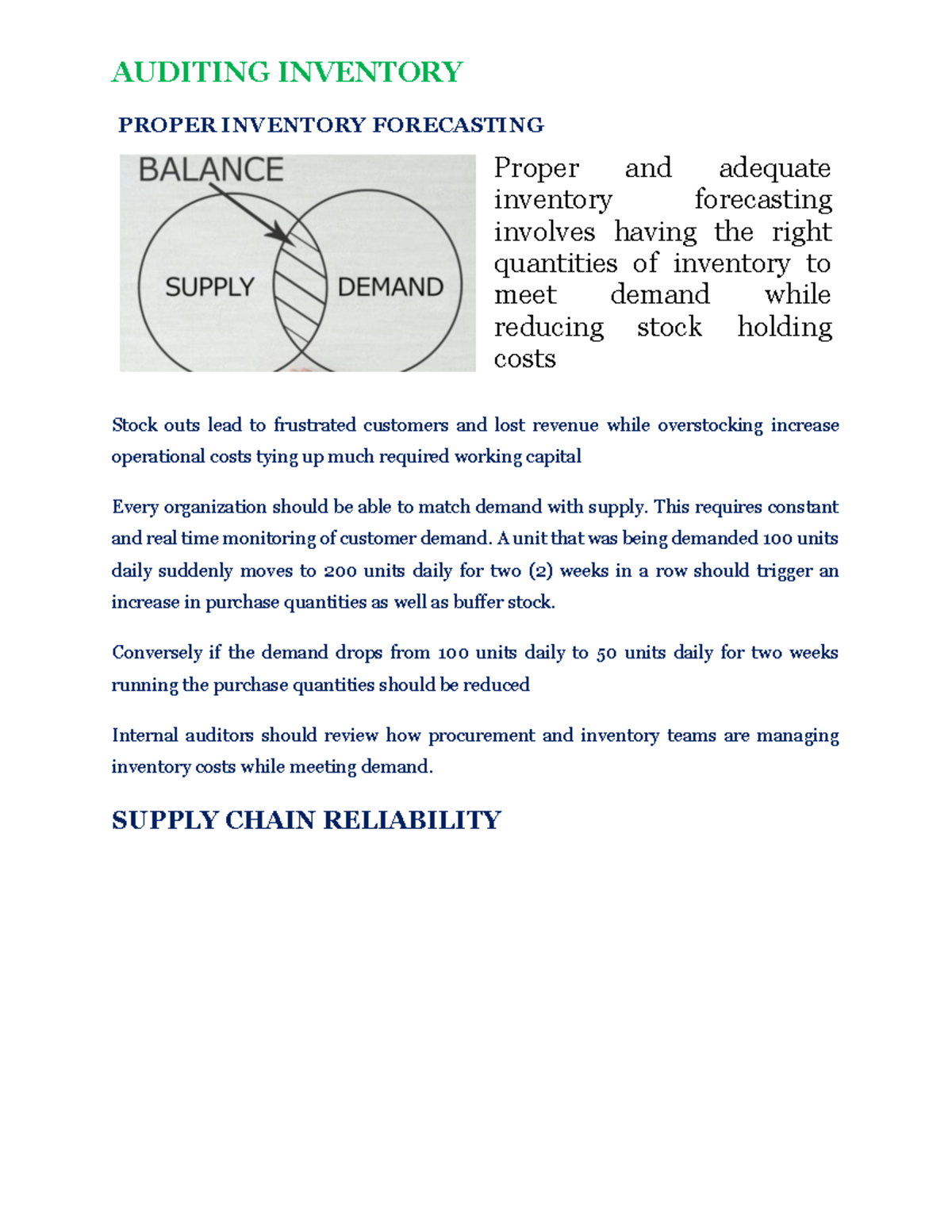 4 Factors TO Consider WHEN Auditing Inventory - AUDITING INVENTORY ...