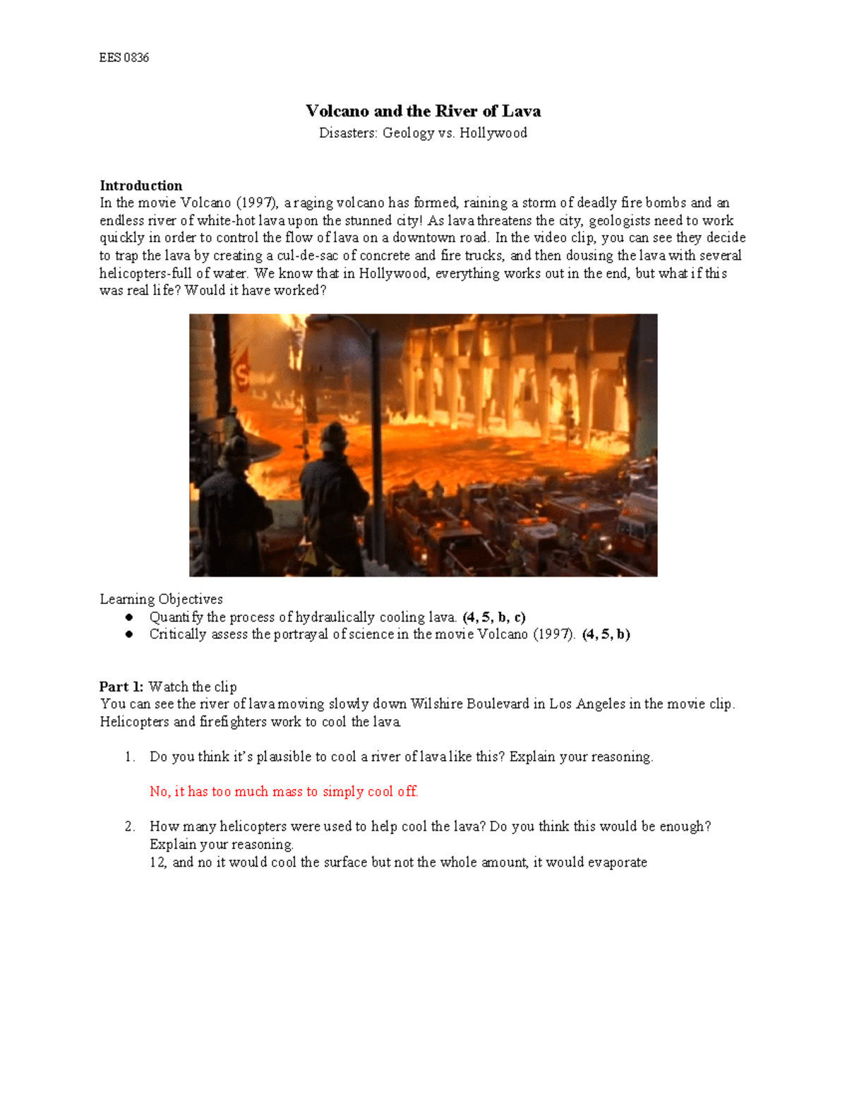 HW Volcano and the River of Lava - EES 0836 Volcano and the River of ...