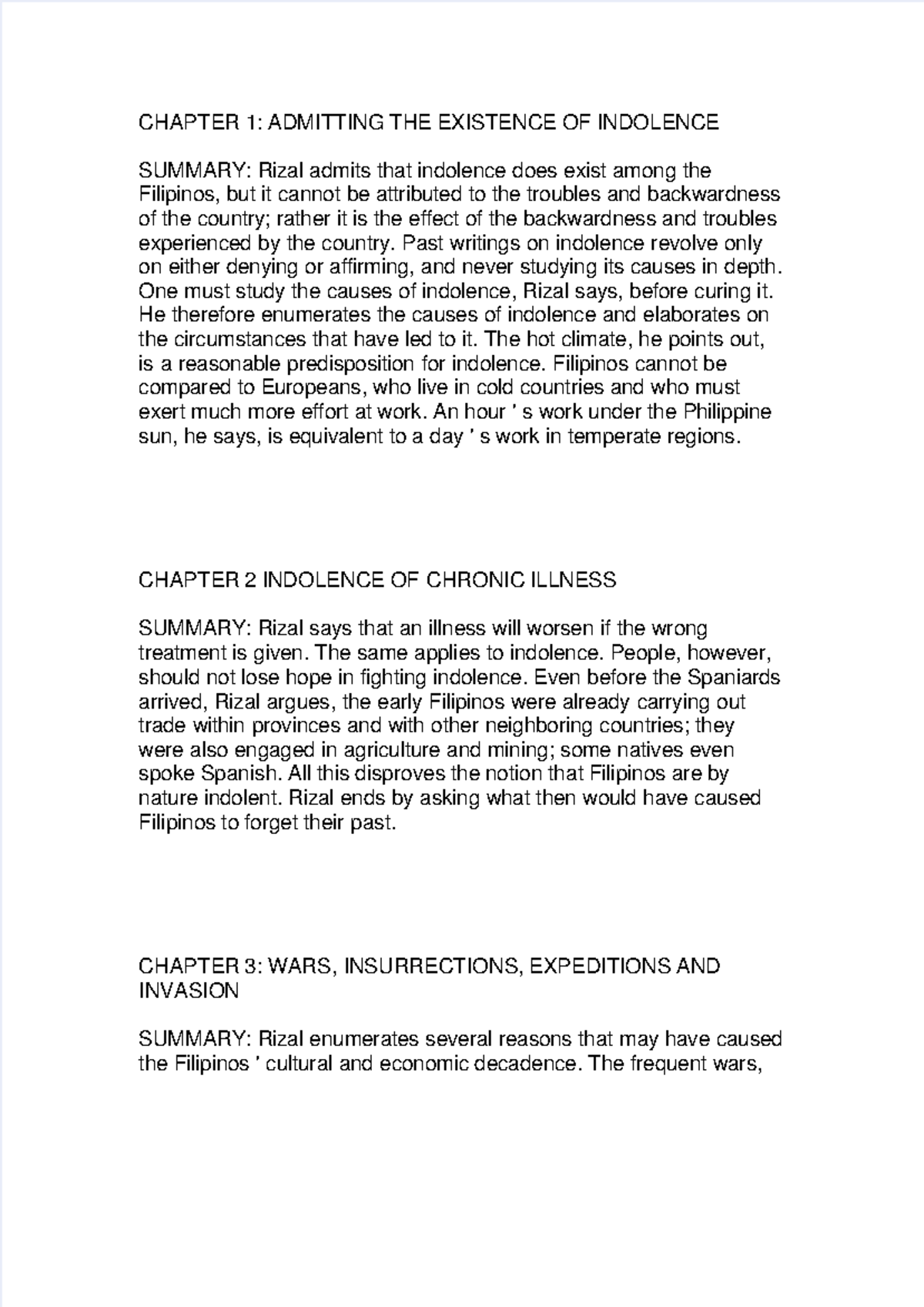 Dokumen - Indolence of Filipinos - CHAPTER 1: ADMITTING THE EXISTENCE ...