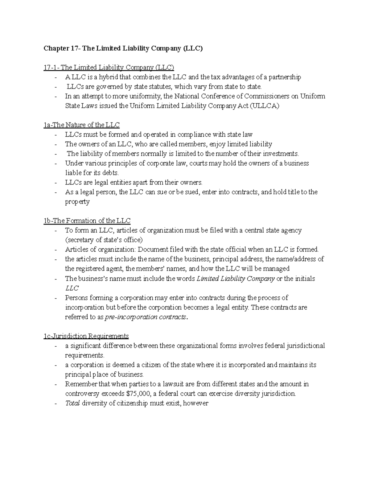 Acc Chap 17 - Lecture Notes Chapter 17 - Chapter 17- The Limited