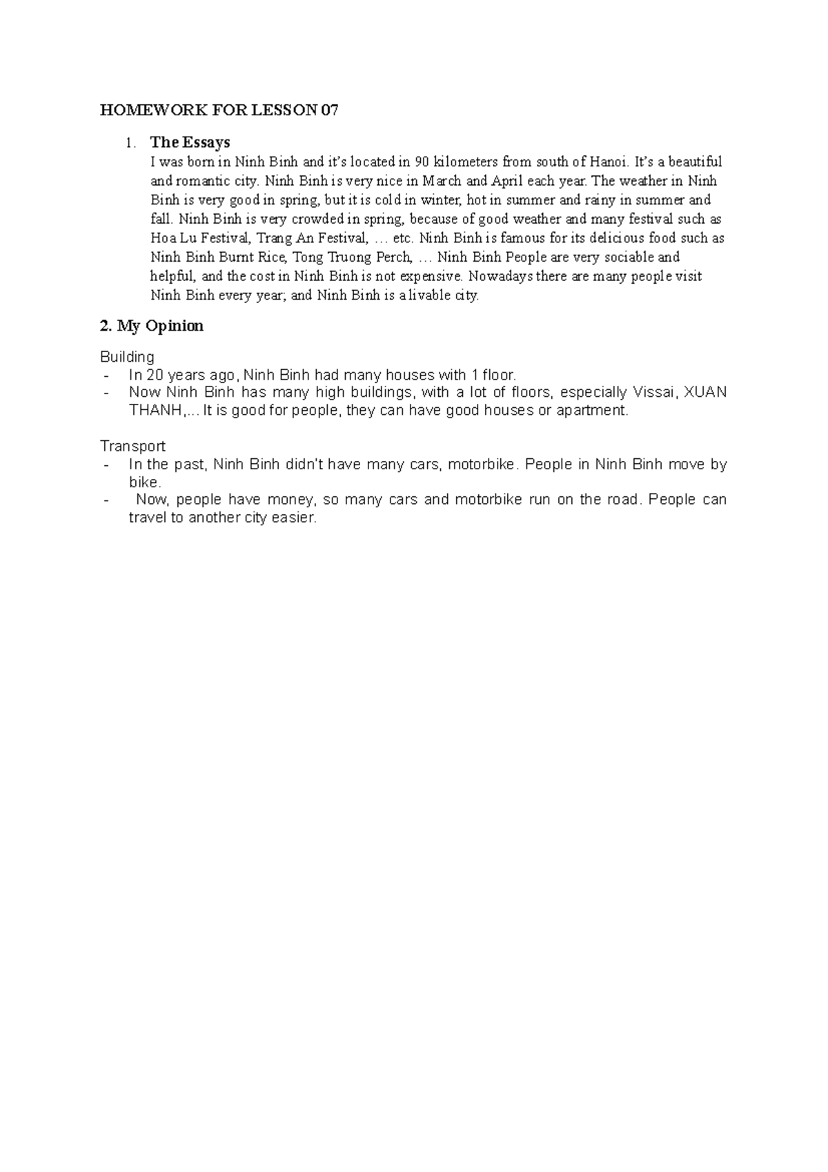 HW LS 6 - homework lesson 6 arena - HOMEWORK FOR LESSON 07 1. The ...