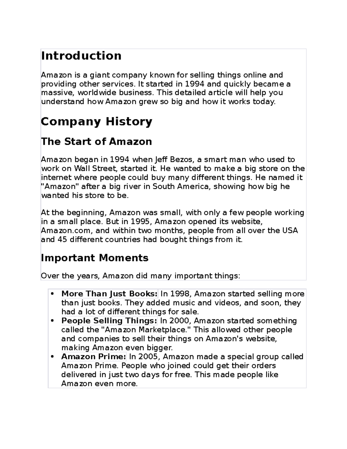 Amazon 3 - Introduction Amazon is a giant company known for selling ...