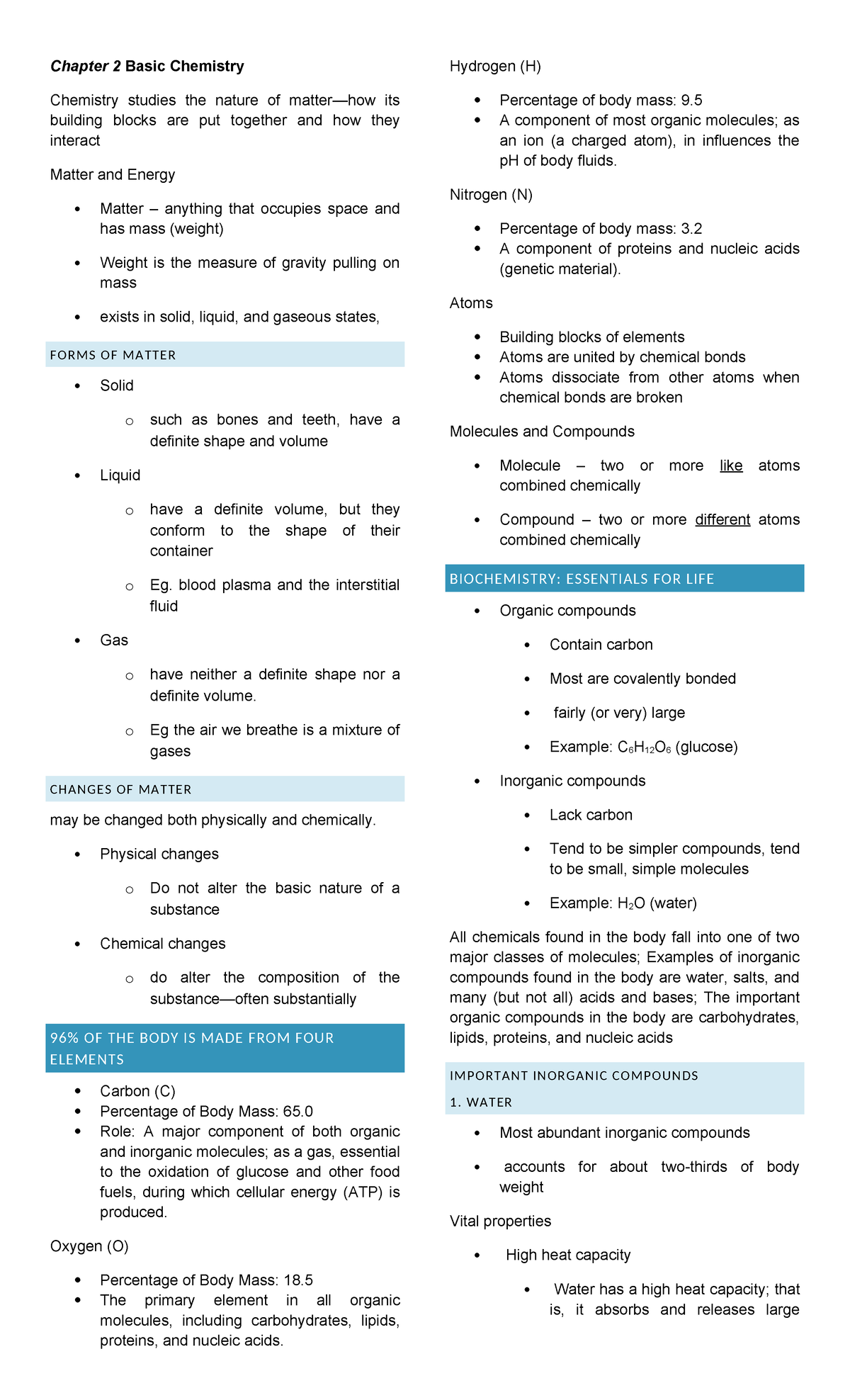 Chapter 2 Basic Chemistry Anaphy LAB - Chapter 2 Basic Chemistry ...