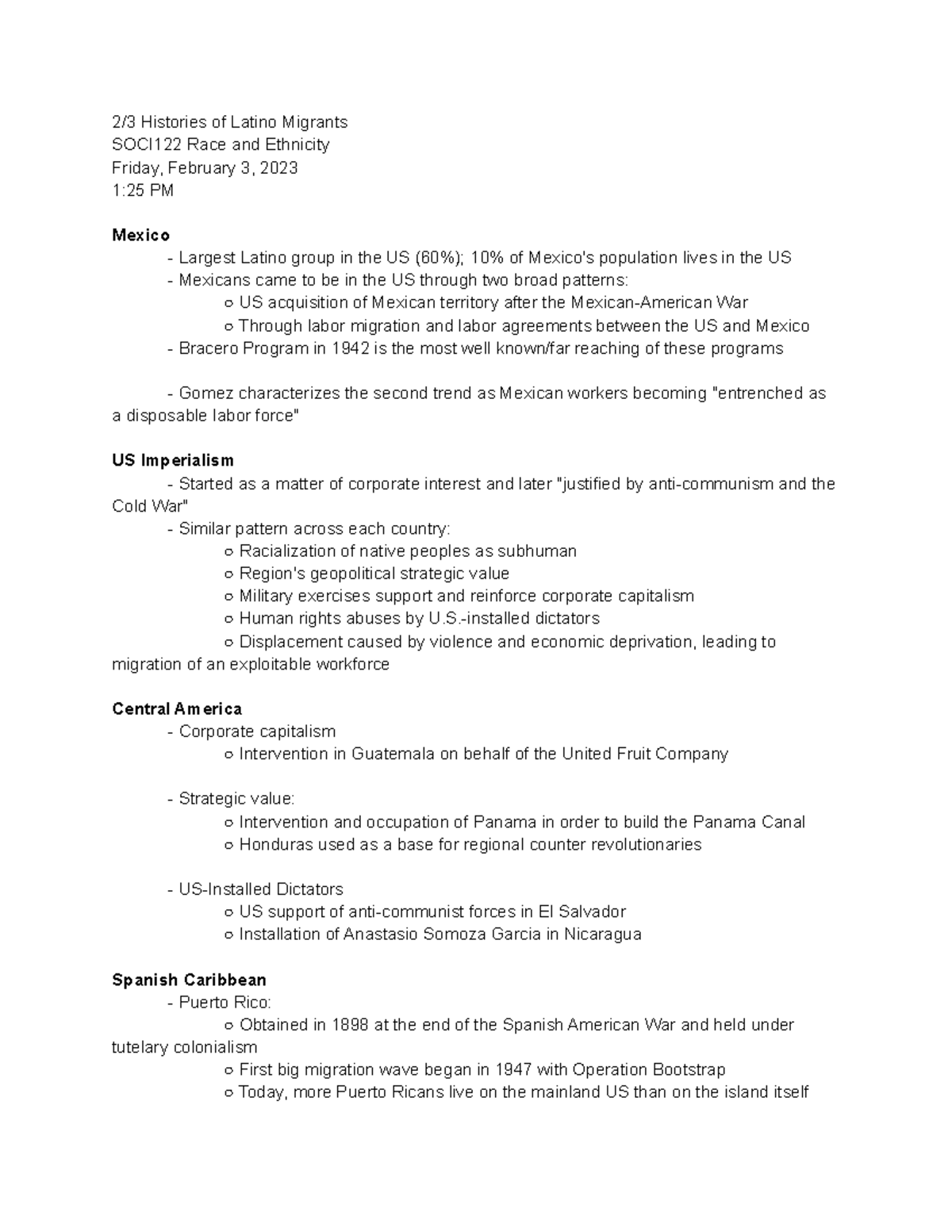 2 3 Histories of Latino Migrants - 2/3 Histories of Latino Migrants ...