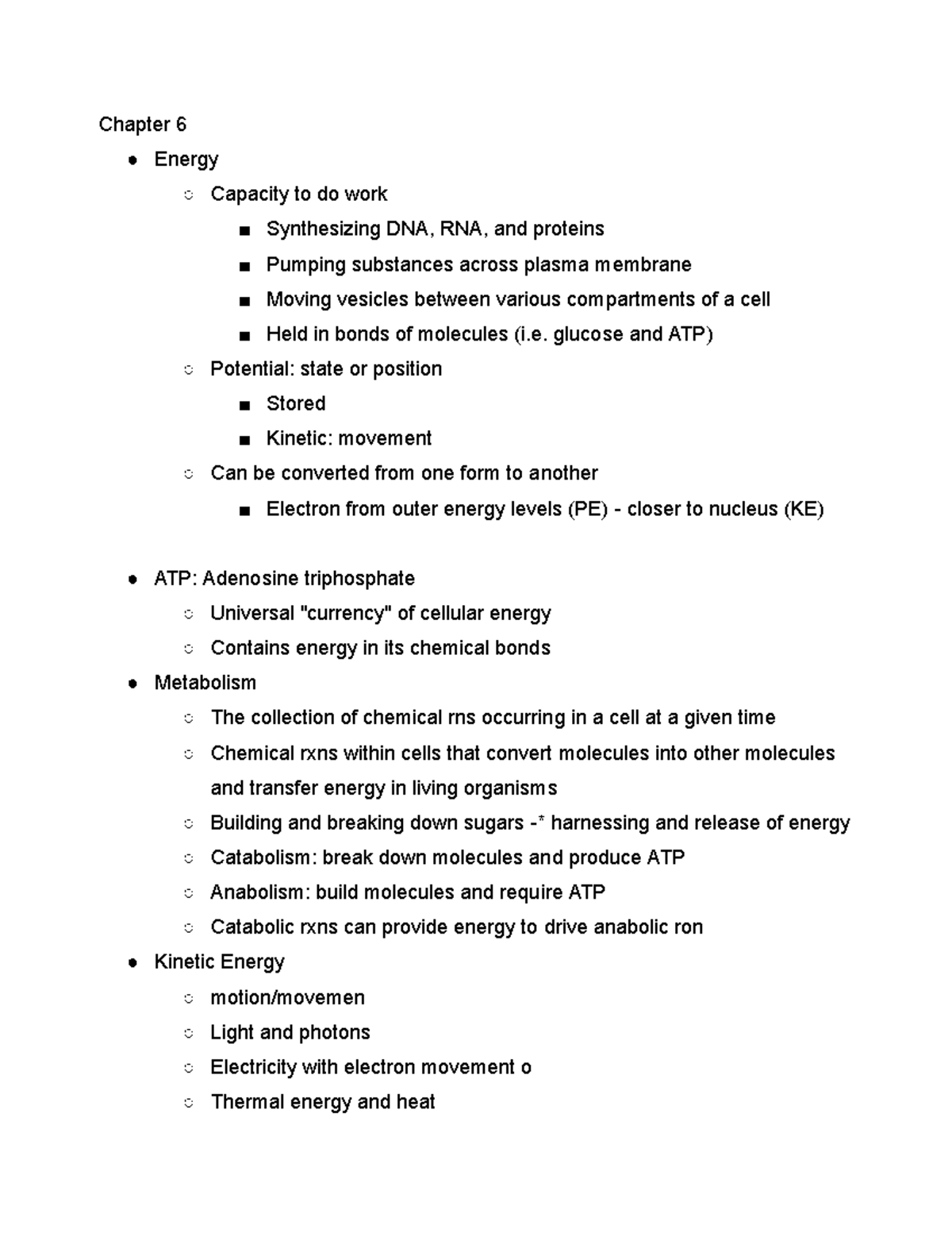 Chapter 6 Energy - Potential and Kinetic - Studocu