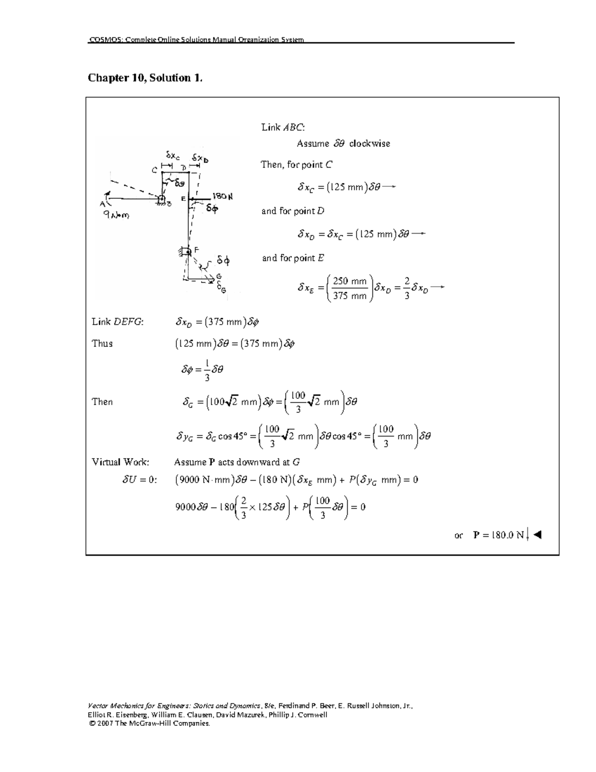 Chapter 10 - Beer, F. Statics and Dynamics 8Ed Solution Manual - Vector ...