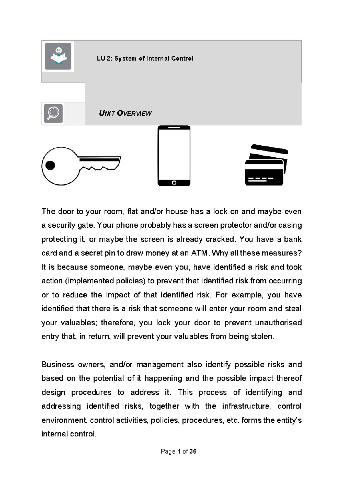 LU 2 System of Internal Control updated - LU 2: System of Internal ...