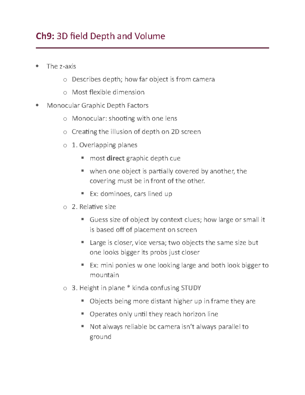 Ch9-3D field depth - Lecture notes 9 - Ch9: 3D field Depth and Volume ...