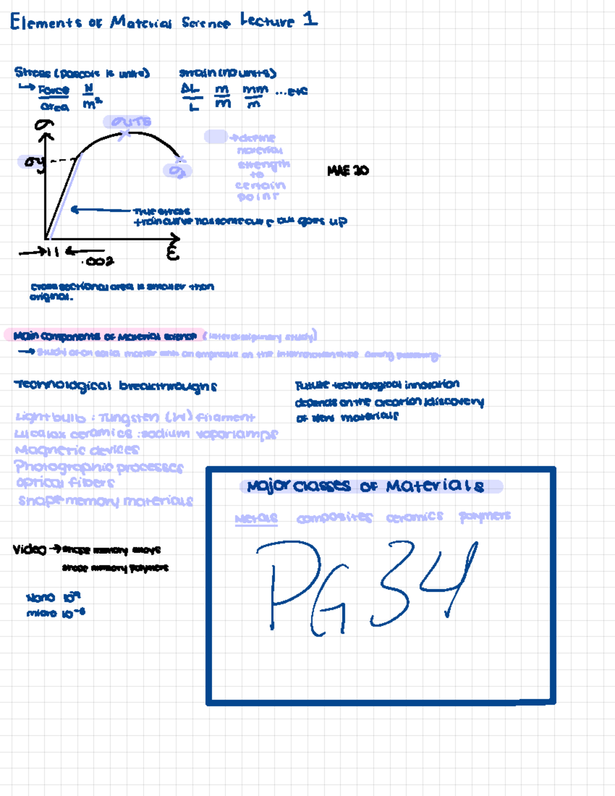 MAE 20 Lecture Notes - Elements of Material Science Lecture 1 Stress ...