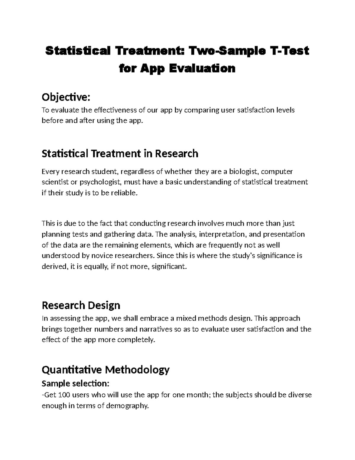Statistical Treatment for EMoti Care Part III - Statistical Treatment ...