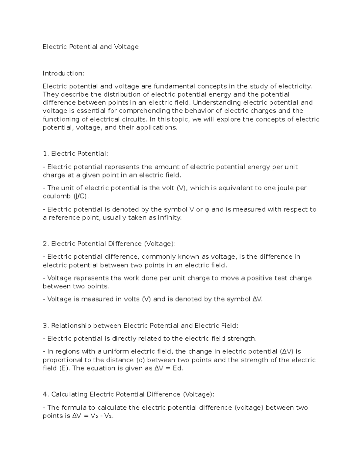 Electric Potential and Voltage - Electric Potential and Voltage ...