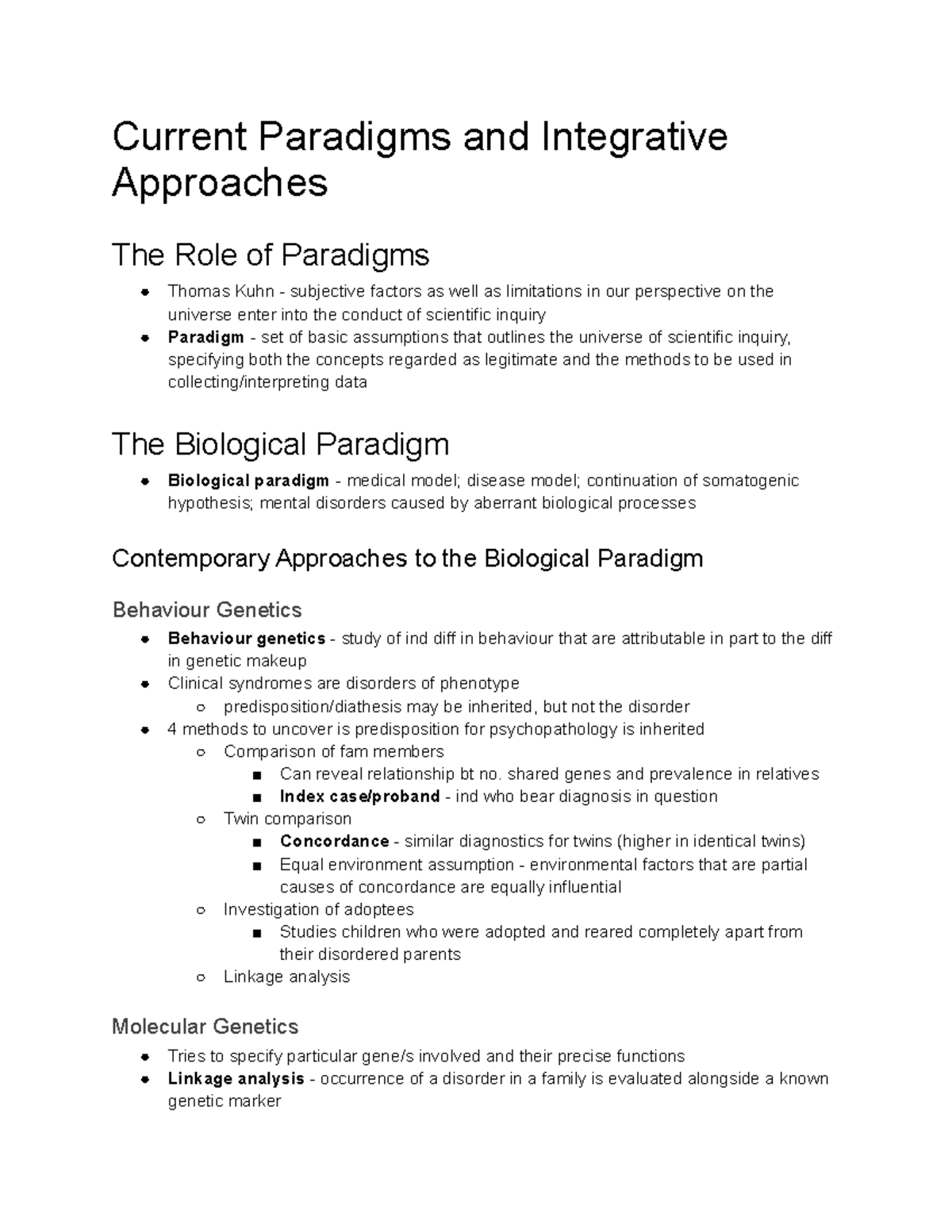 Current Paradigms and Integrative Approaches - Current Paradigms and ...