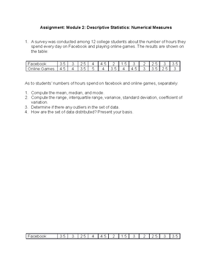 Statistics+Module+1 - reading materials - Module 1 Introduction and ...