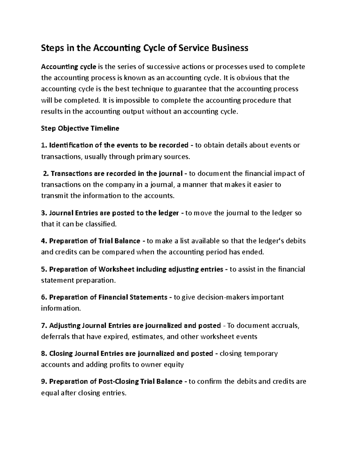 Lesson 5-Fundamentals of Accounting - Steps in the Accounting Cycle of ...