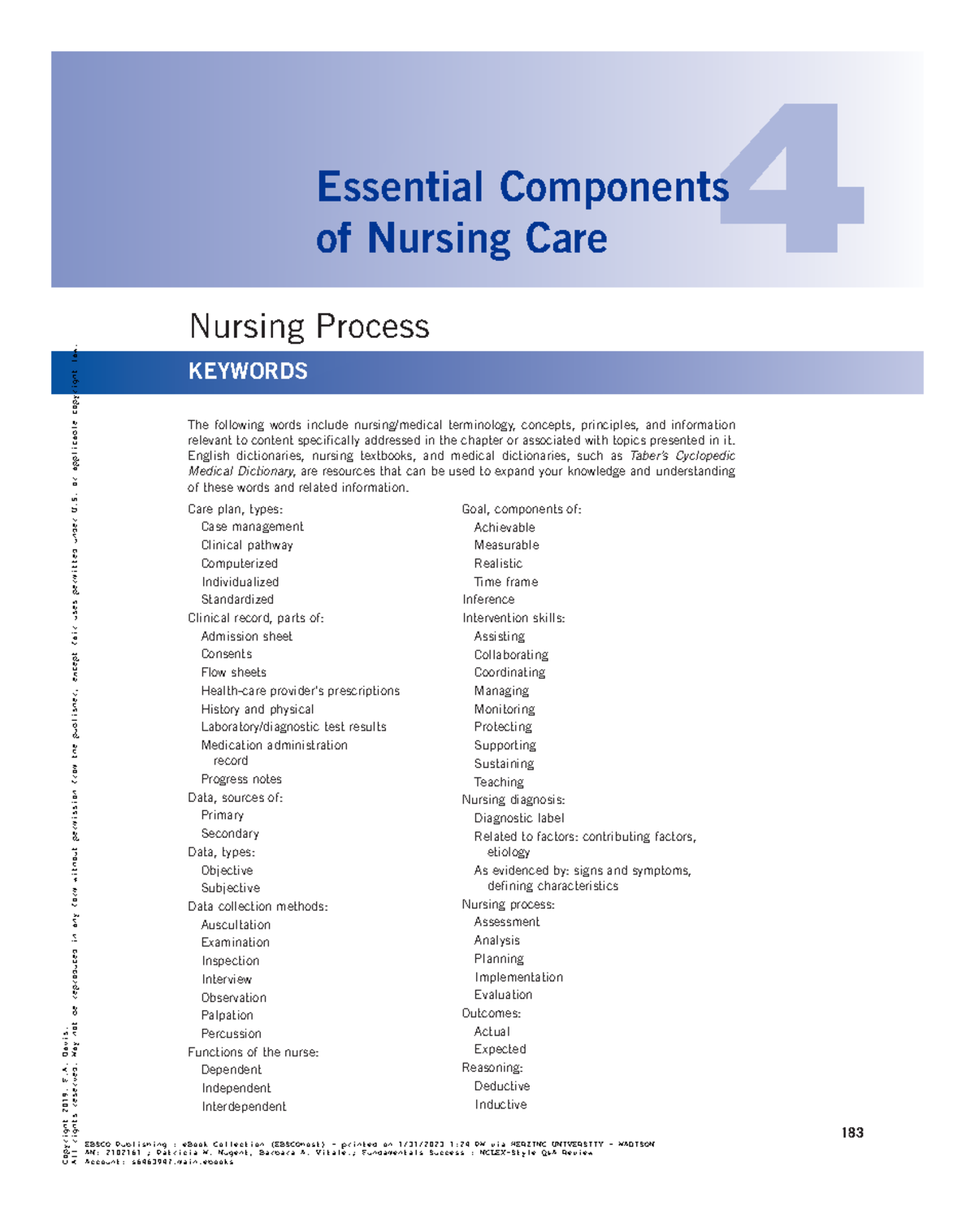 Nursing Process Fundamentals Success - 4 183 KEYWORDS Care plan, types ...