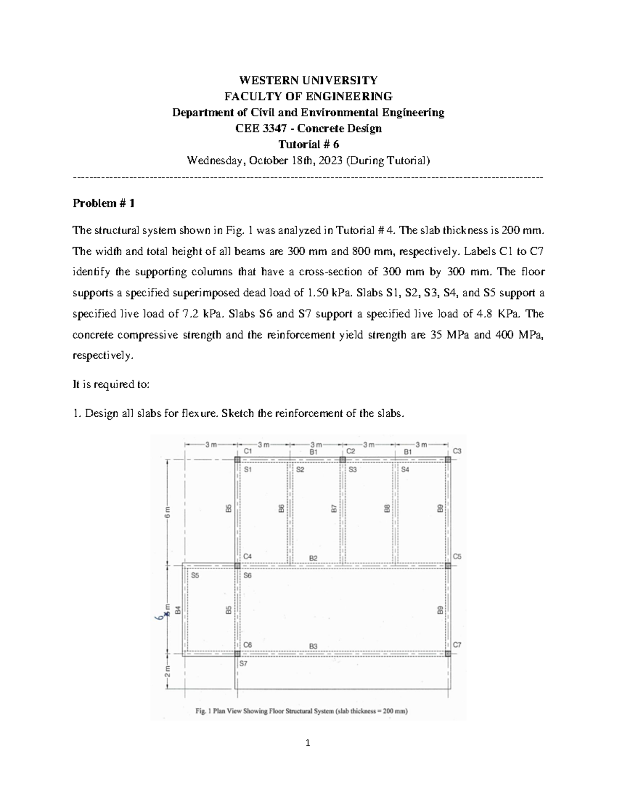 Tutorial+6 Solution - WESTERN UNIVERSITY FACULTY OF ENGINEERING ...