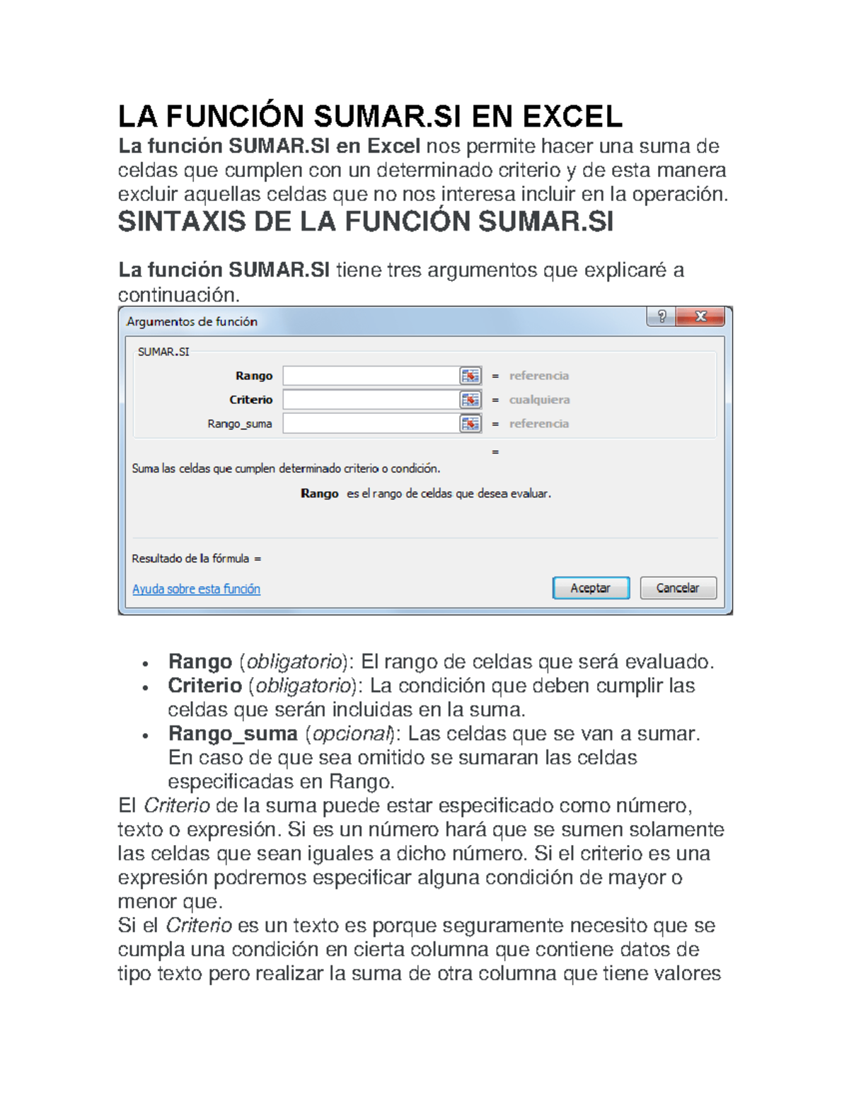 LA Función Sumar - ciclo 1 - LA FUNCIÓN SUMAR EN EXCEL La función SUMAR en Excel nos permite ...