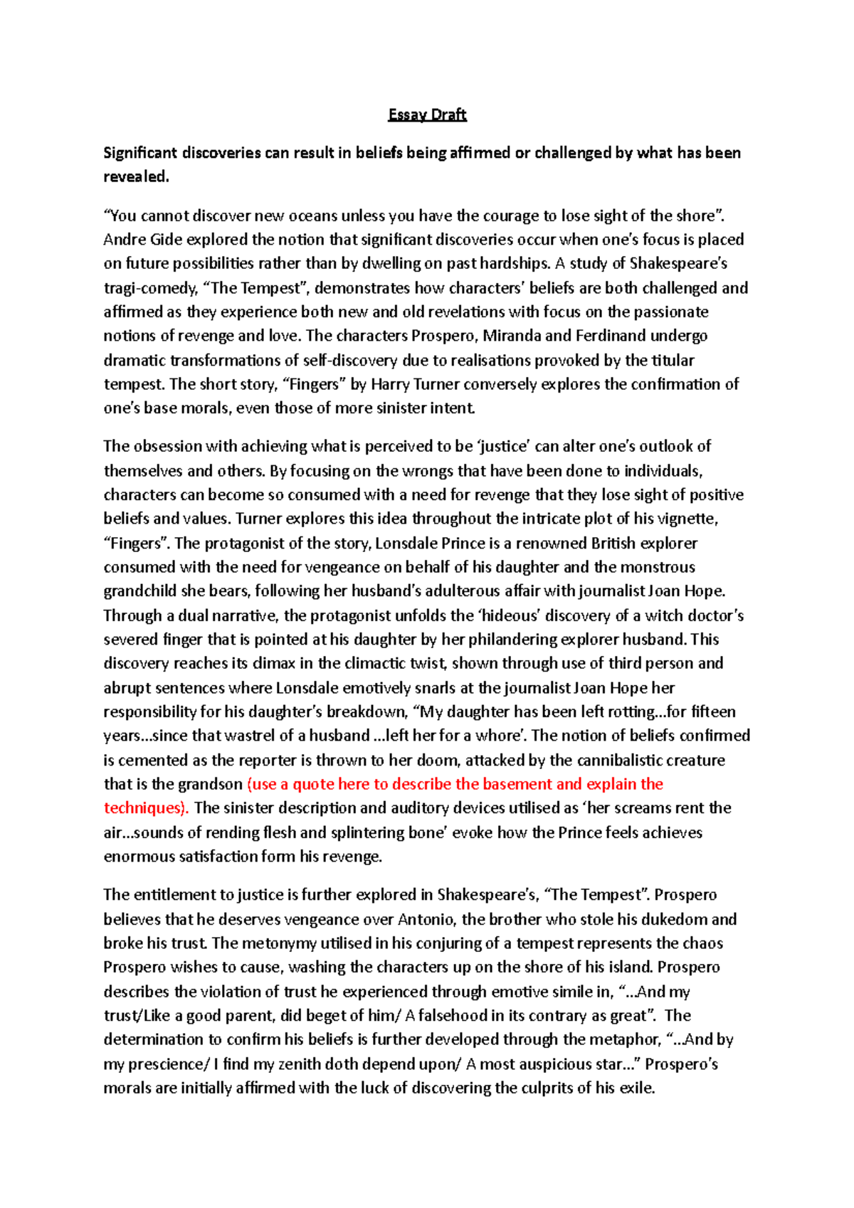 Aleesha Tempest TASK 1 Draft - Essay Draf Significant discoveries can ...