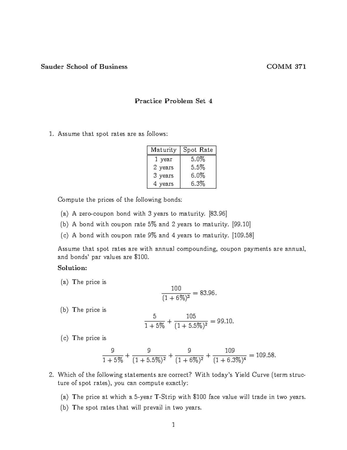 COMM371 PPS4 Solution - Assignment - Sauder School of Business COMM 371 ...