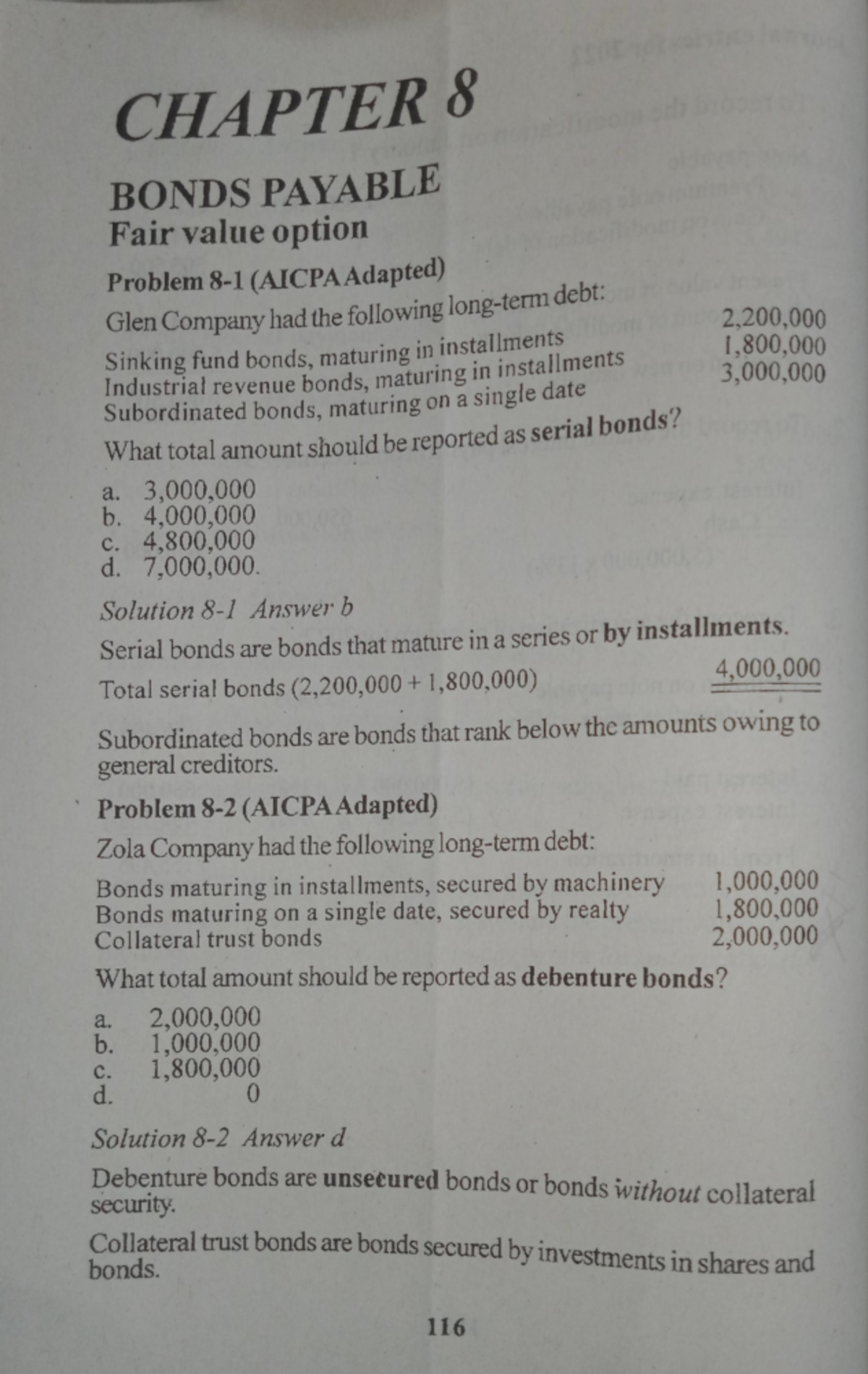 (Prac Acc) Bonds Payable - CHAPTER 8 BONDS PAYABLE Fair value option Problem 8-1 (AICPAAdapted ...