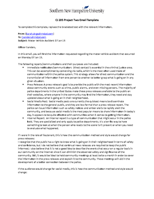 CJ-205 Project One Nicole Grider - CJ-205 Policing in the United States ...