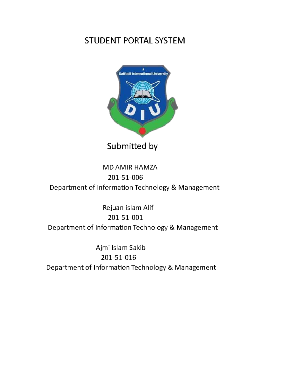 Student Portal System project sd - STUDENT PORTAL SYSTEM Submitted by ...