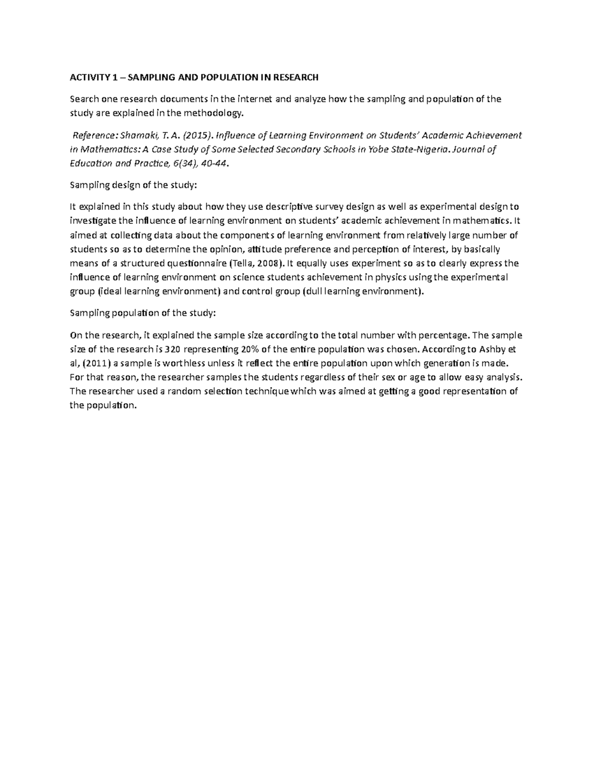 Thesism 4a1samplingandpopulation - ACTIVITY 1 – SAMPLING AND POPULATION ...