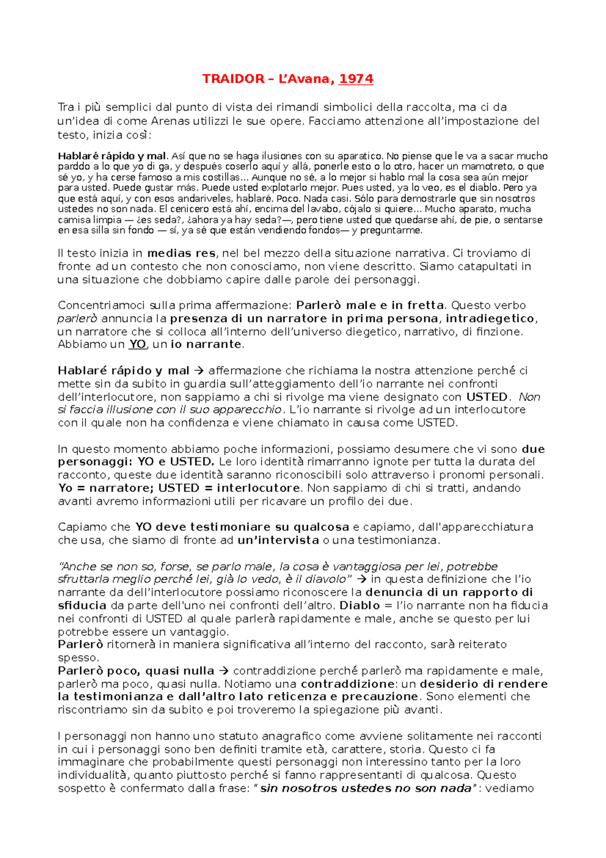 1. Traidor - TRAIDOR – L’Avana, 1974 Tra i più semplici dal punto di ...