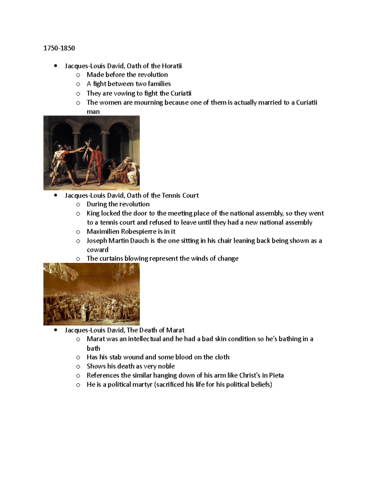 Neoclassicism Study Guide - 1750- Jacques-Louis David, Oath of the ...