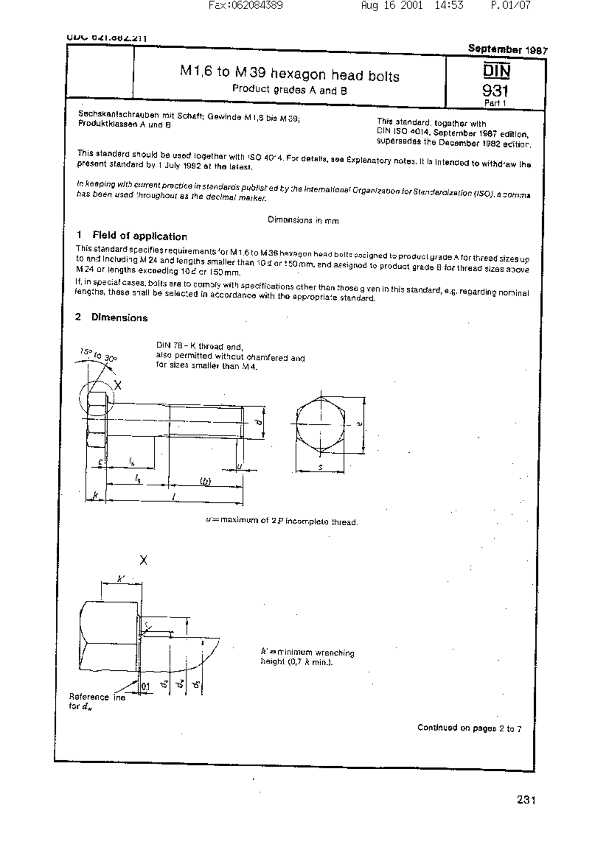 DIN 931-4 - DIN 931-4 - STANDARD DIMENSIONS - Fax : 062084389 Aug 16 ...