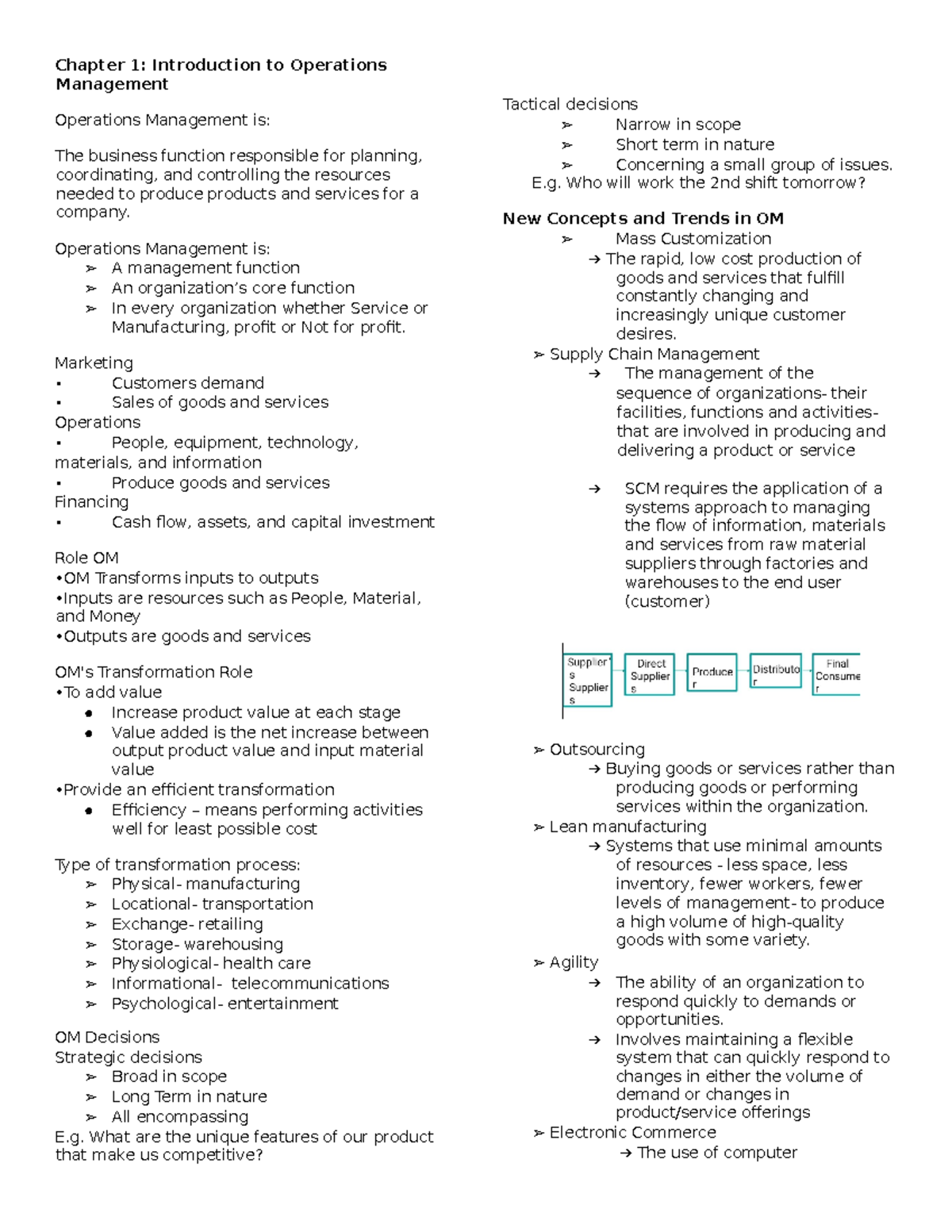 Reviewer - Assignment - Chapter 1: Introduction to Operations ...