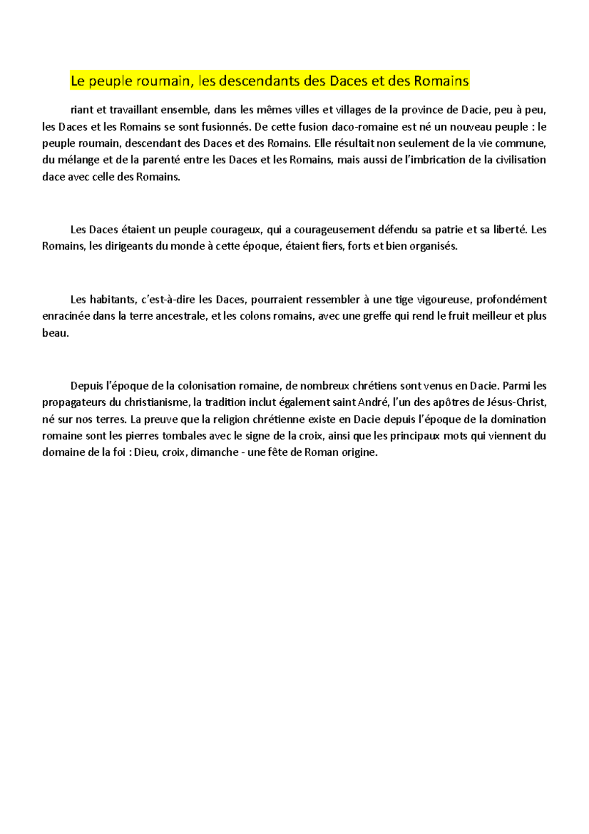 Le peuple roumain, les descendants des Daces et des Romains - De cette ...