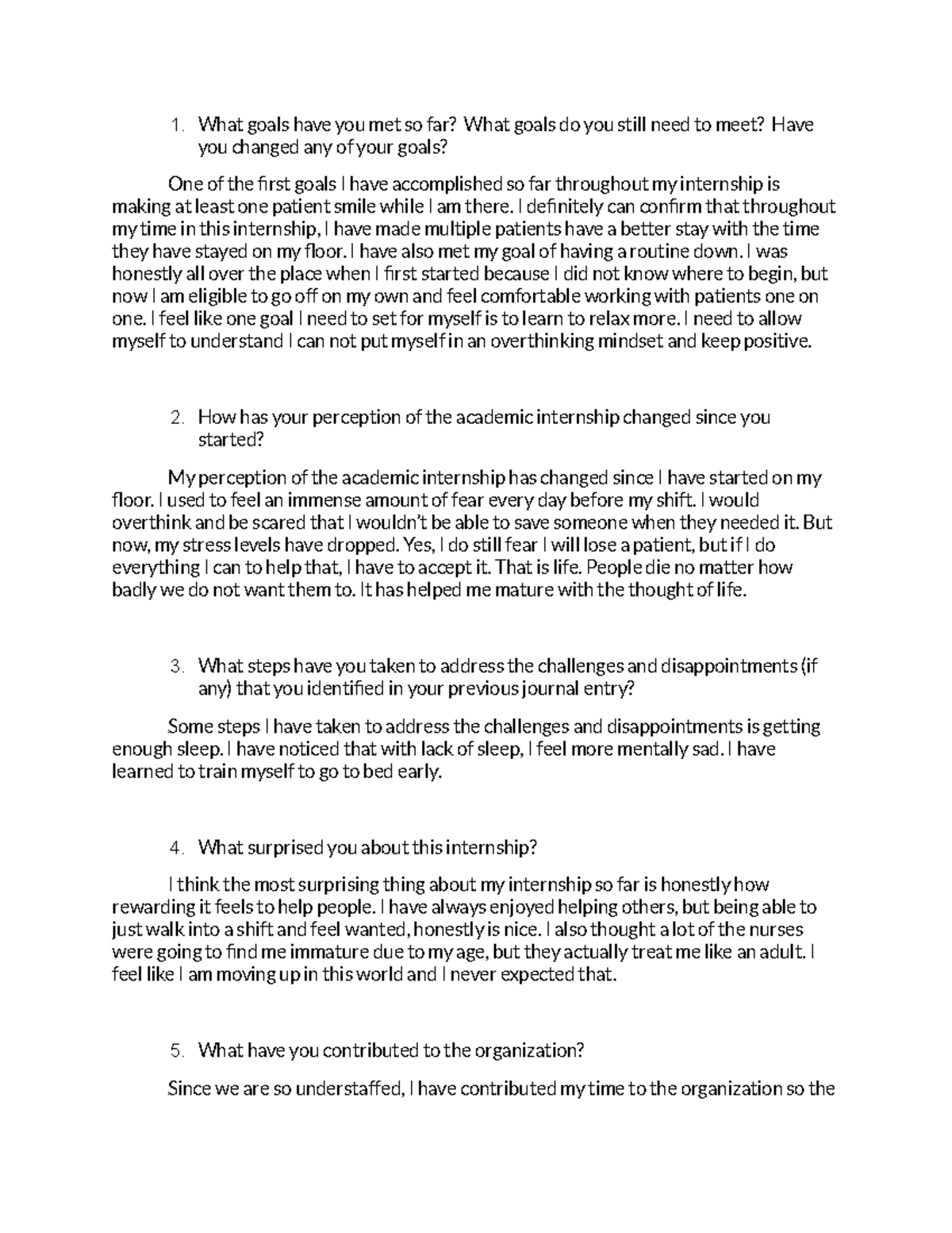 Journal Entry Eng - What goals have you met so far? What goals do you ...