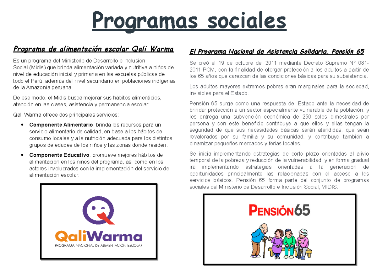Programas sociales - jasbcjabjkcakbc,aj,bh kj kawbhkbDKJVBADSJKVKJ - El ...