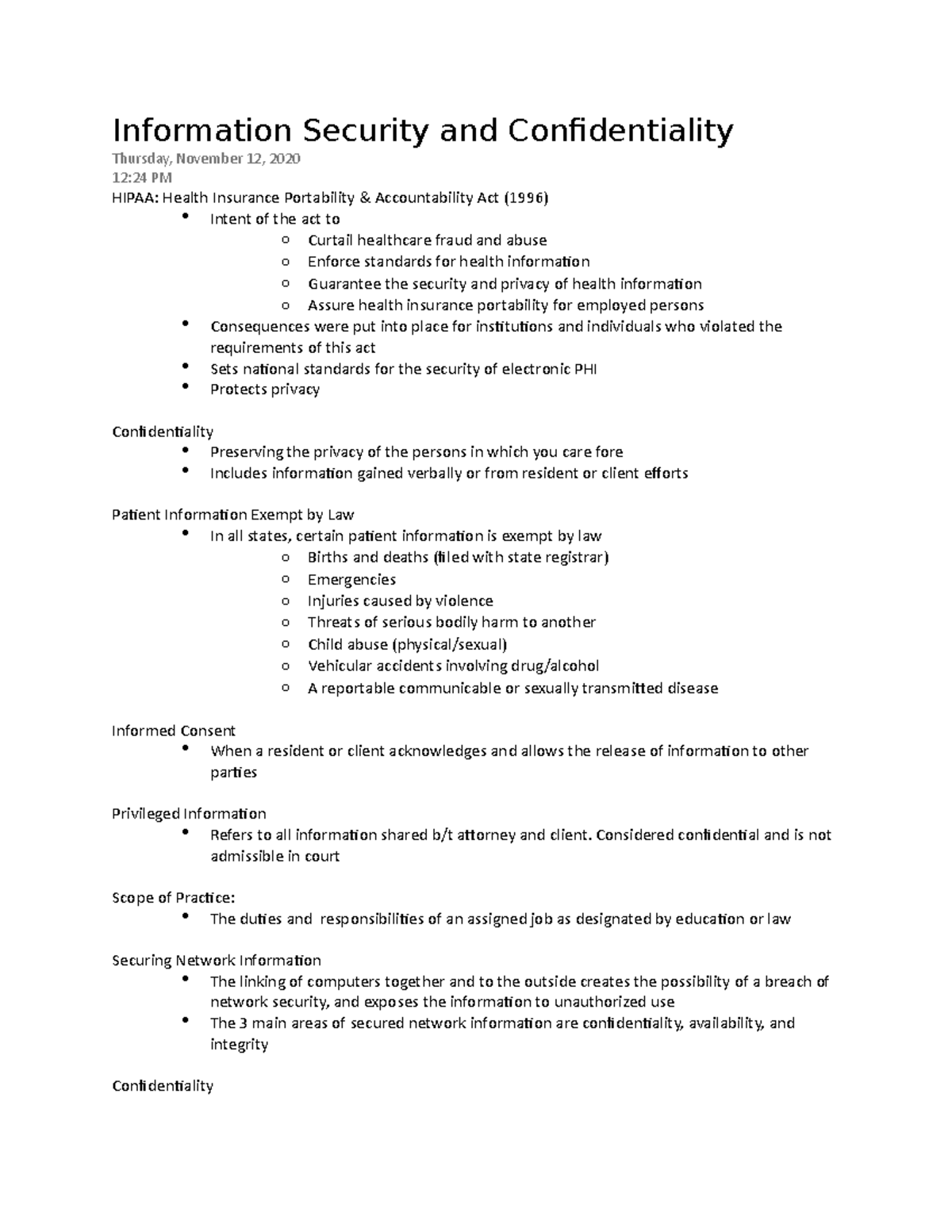 Information Security and Confidentiality - Information Security and ...