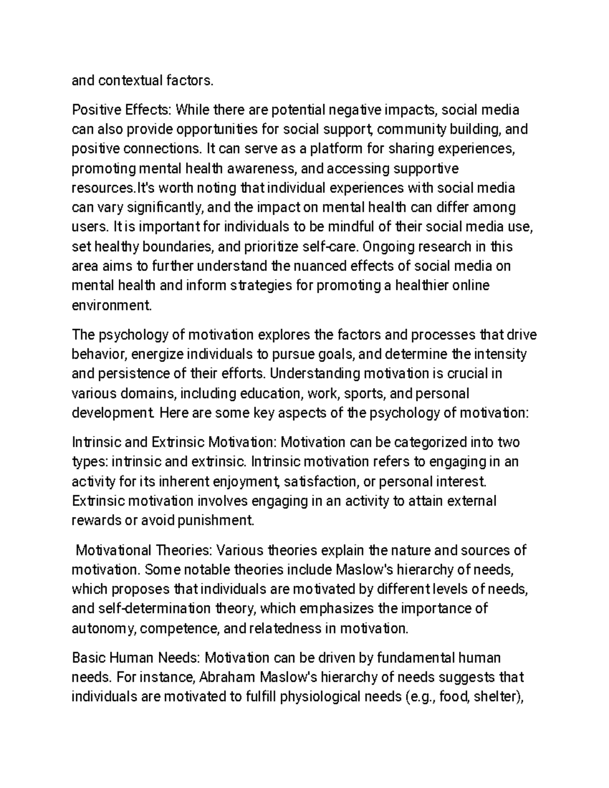 Introduction To Psychology-20 - and contextual factors. Positive ...