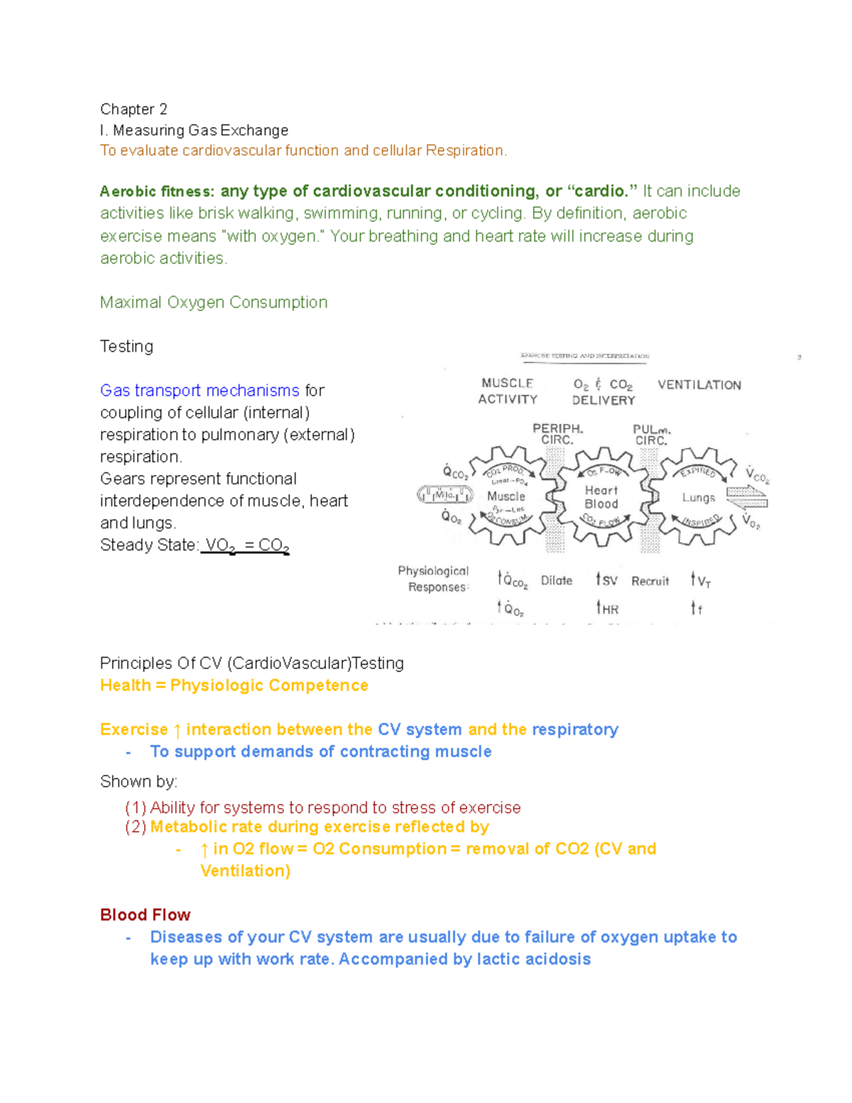 Cr Winter Chapter 2 - Chapter 2 I. Measuring Gas Exchange To evaluate ...