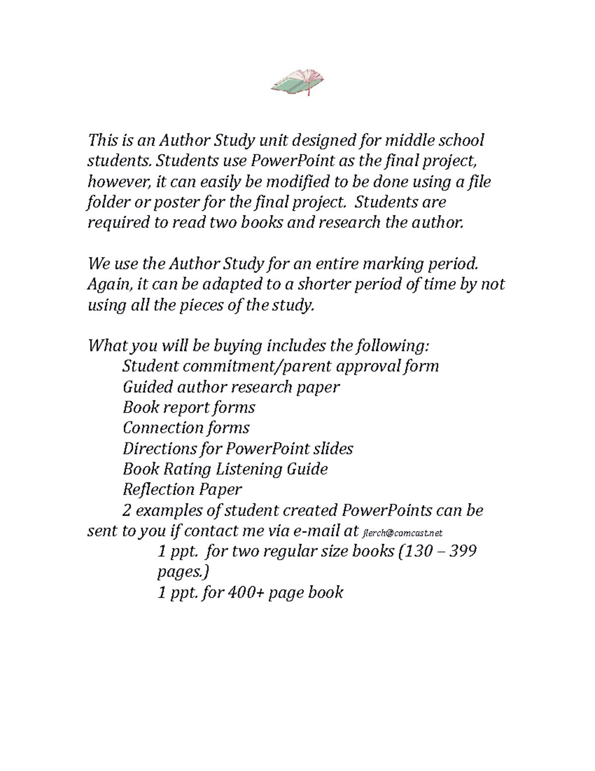 Author Studyfor Middle School-1 - This is an Author Study unit designed ...