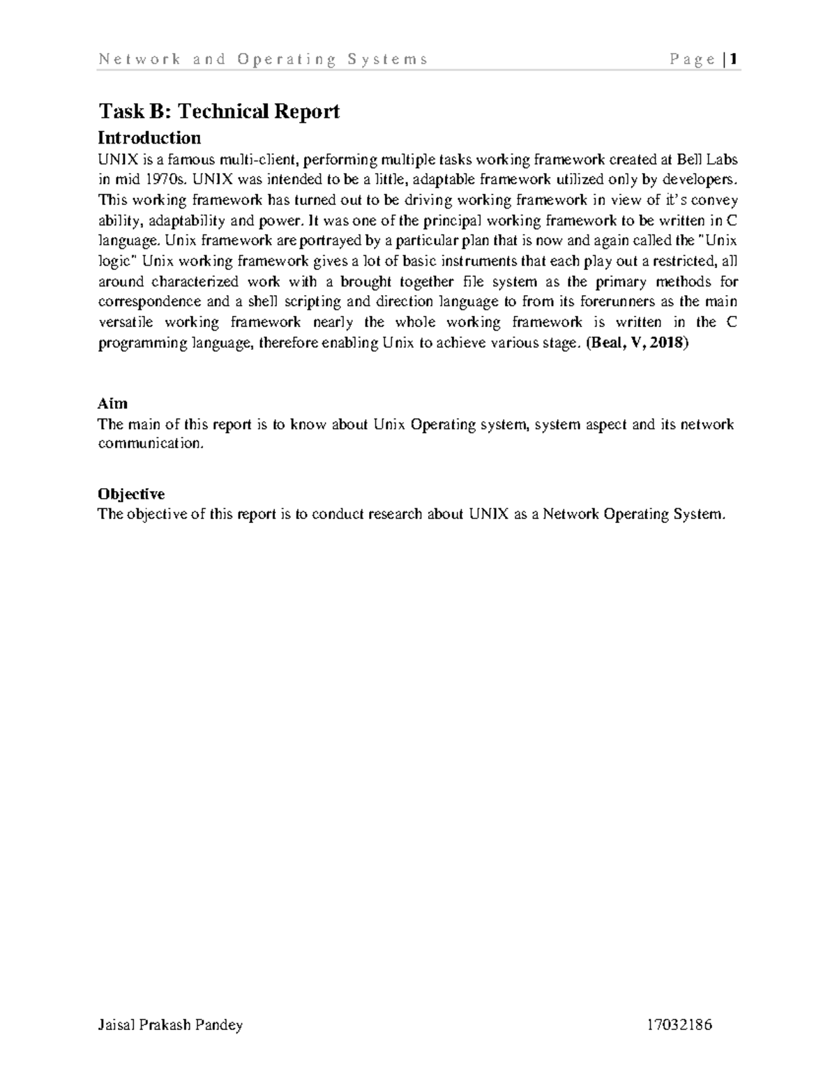 Technical report on computer networks - Task B: Technical Report ...