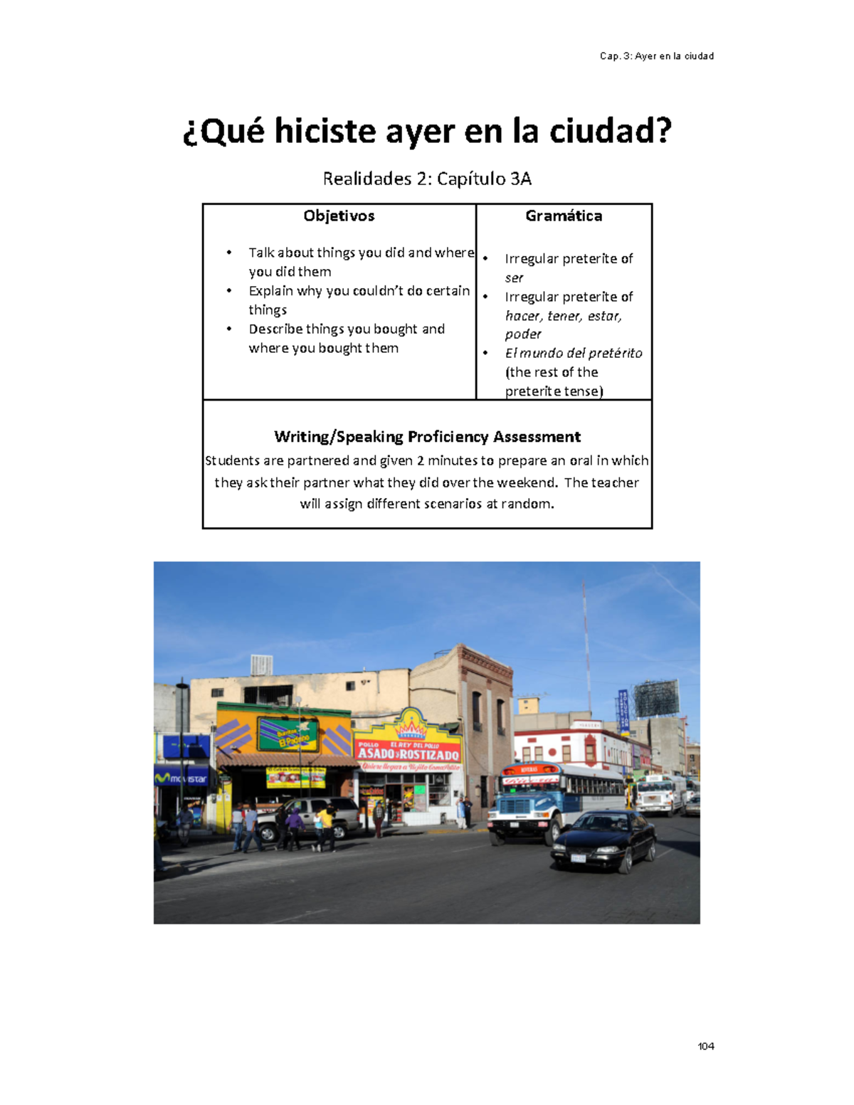 mmmmkjnnn kjjnk - ! ¿Qué%hiciste%ayer%en%la%ciudad?% Realidades!2 ...