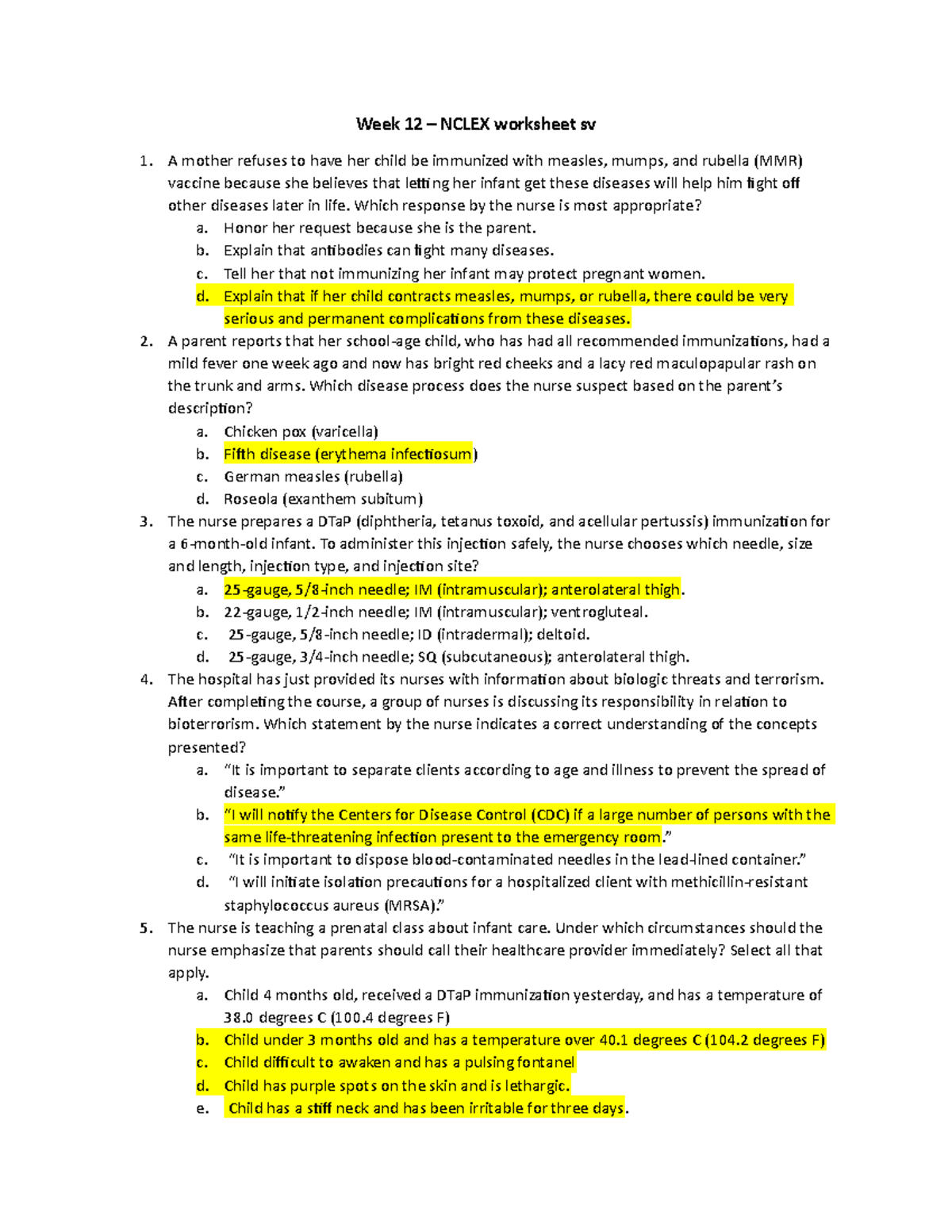 Kendall Harrison - nursing care of children nCLEX - Week 12 – NCLEX ...