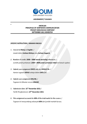 ABCR2103 CORPORATE COMM OUM - BACHELOR OF MANAGEMENT WITH HONOURS ...