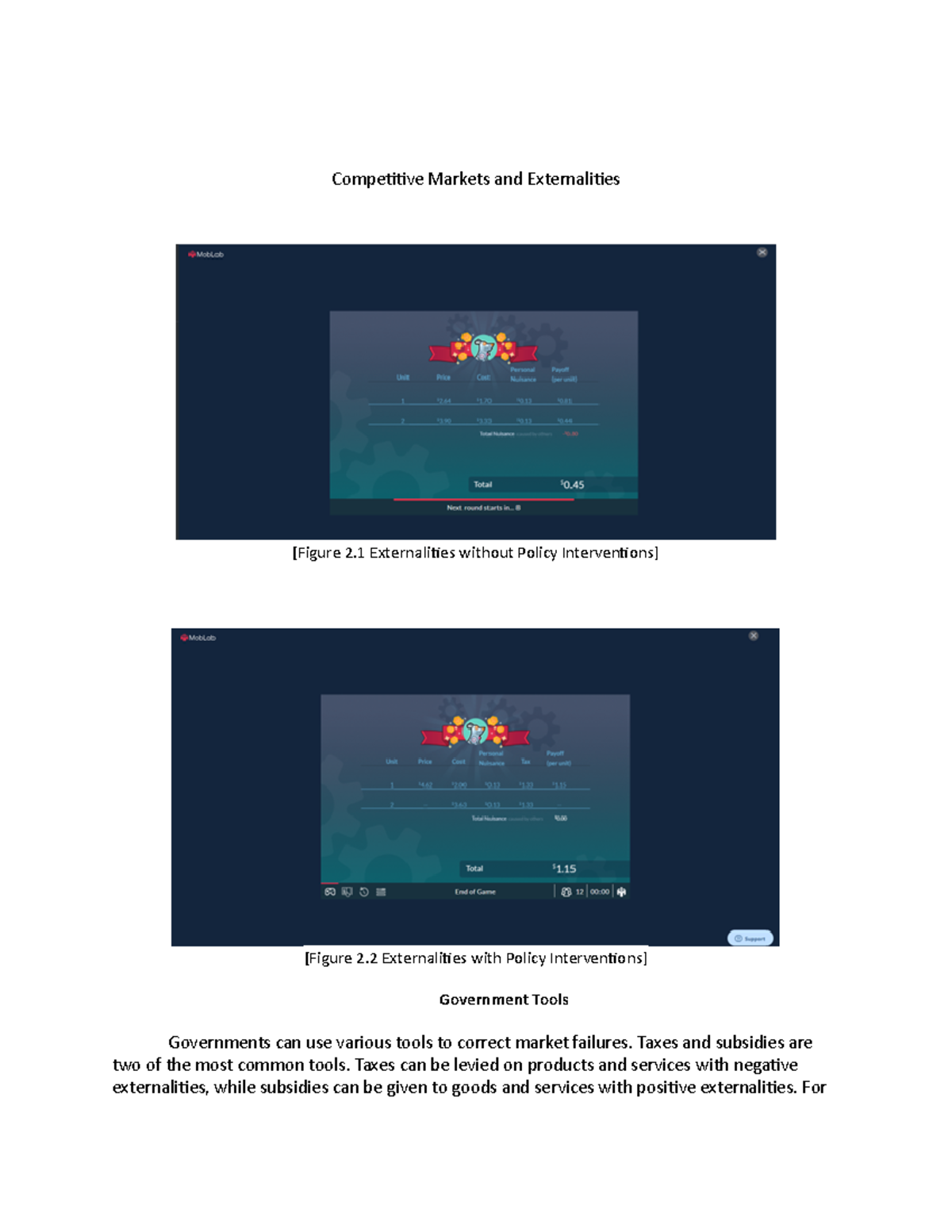 Module Four Simulation Checkpoint - Competitive Markets and ...
