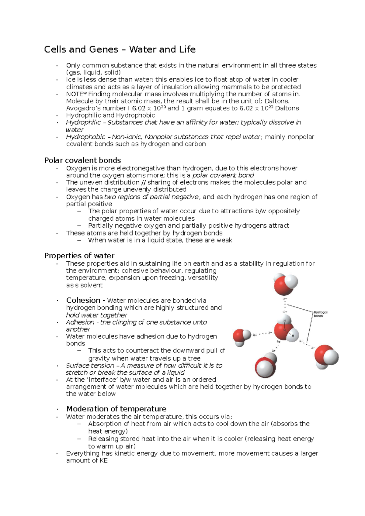 Water and Life: Cells and Genes - Cells and Genes – Water and Life Only ...